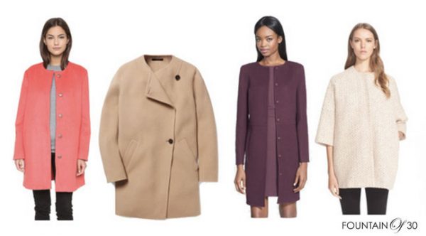 What to Wear Wednesday: The Collarless Coat - fountainof30.com