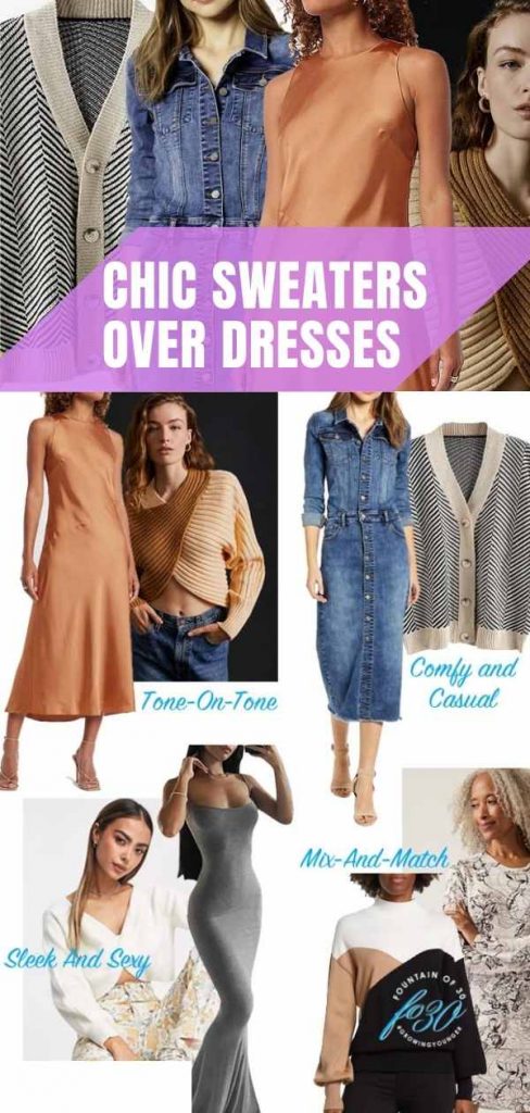 Chic Ways to Style A Sweater Over Dress Combination for Women Over 50 ...