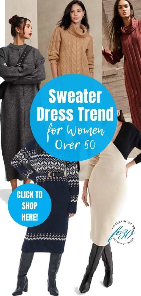 Best Ways To Style The Sweater Dress Trend For Women Over 50 ...