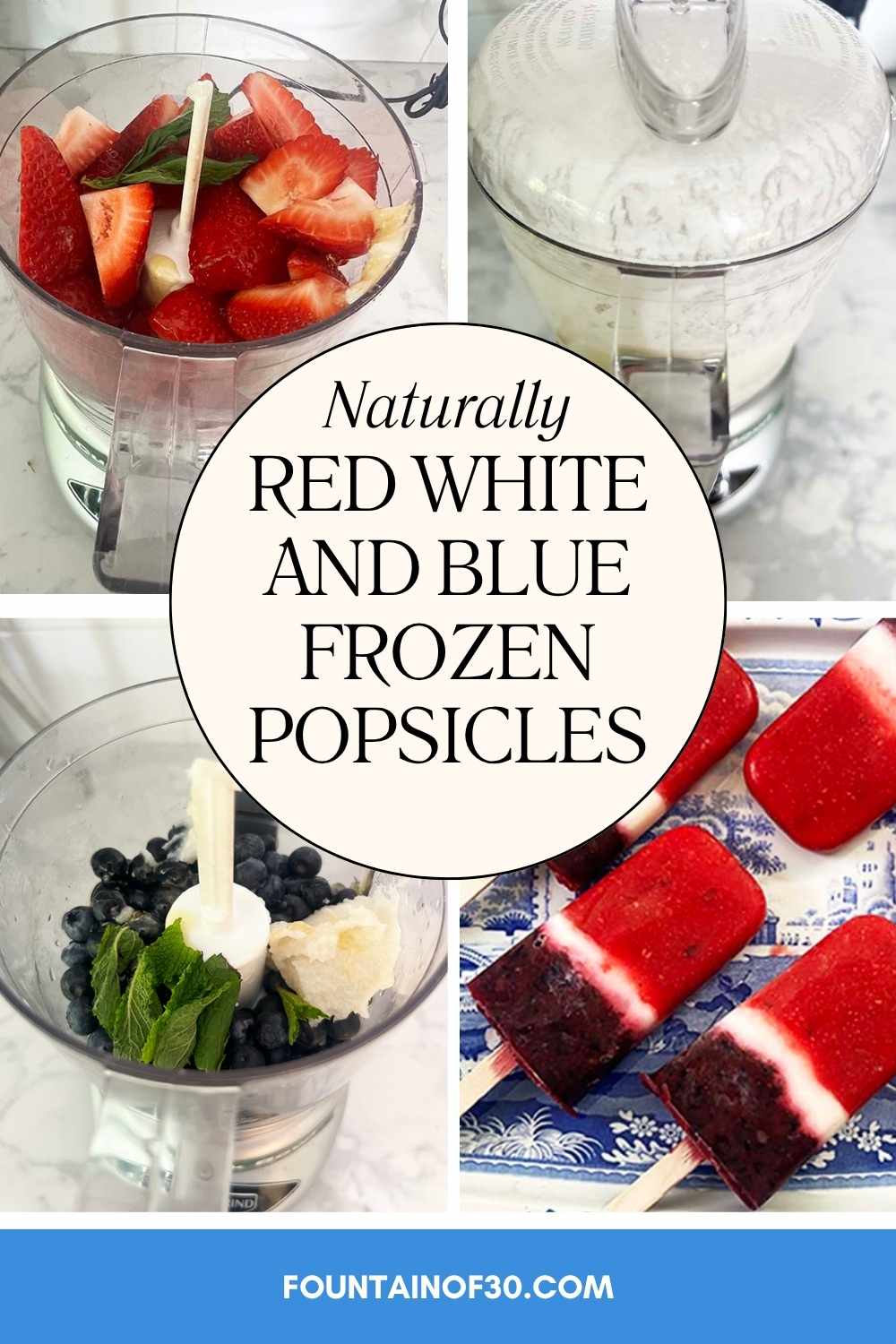 Healthy Naturally Red White And Blue Frozen Popsicles With Fresh ...