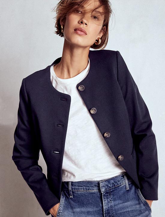 No Collar, No Problem: The Collarless Blazer Trend To Try Right Now ...