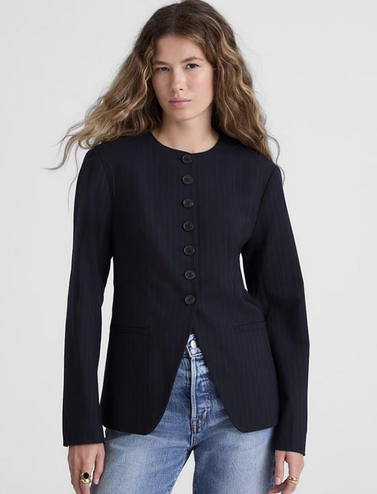 No Collar, No Problem: The Collarless Blazer Trend To Try Right Now ...